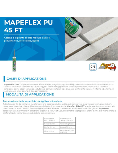 Mapei Mapeflex PU 45 FT grigio 111 113 bianco - Adesivo e sigillante